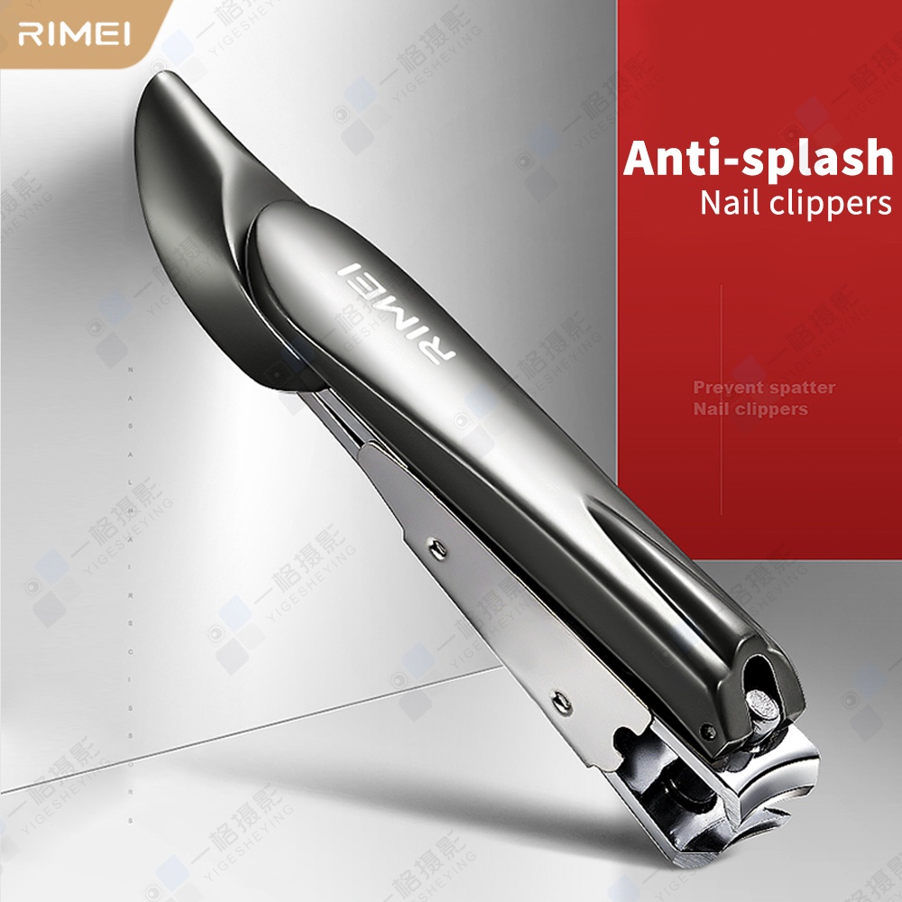 RIMEI No Splash Nail Clipper Cutter กรรไกรตัดเล็บสแตนเลส ตนเลสโค้งงอใบ ...