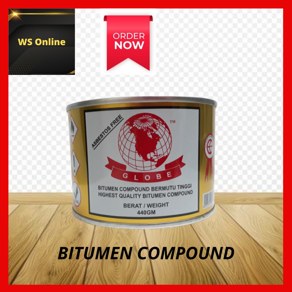 Globe BITUMEN COMPOUND EXCELLENT TAR HITAM 440GM BITUMEN SEALANT TAPAL ...