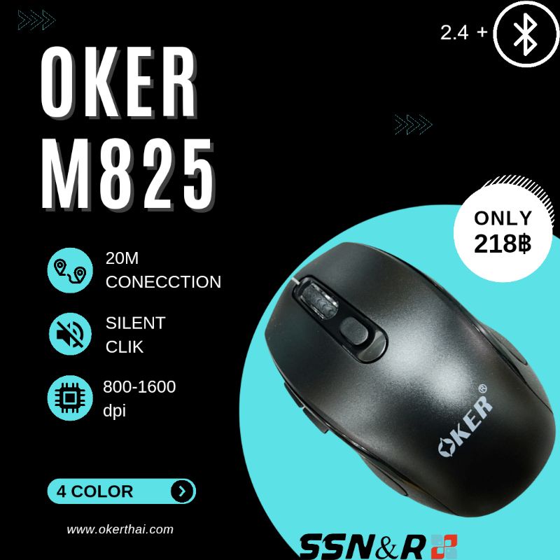 Oker Mouse M825 Wireless 2.4G & Bluetooth | Shopee Thailand