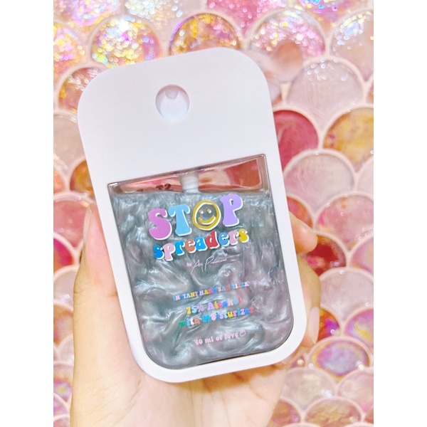 สเปรย์แอลกอฮอล์ 75% พกพา มีกลิ่นน้ำหอม กลิตเตอร์ แบรนด์ Stop Spreaders ...