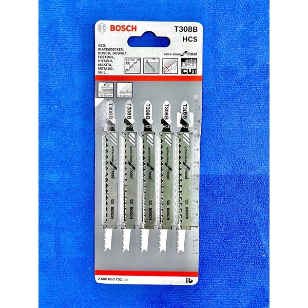 ใบเลื่อยจิ๊กซอว์BOSCH T 308 B EXTRA-CLEAN FOR WOOD 2608663751 | Shopee ...