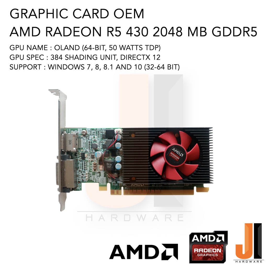 Graphic Card AMD Radeon R5 430 2048MB 64-Bit GDDR5 OEM (สินค้ามือสอง ...