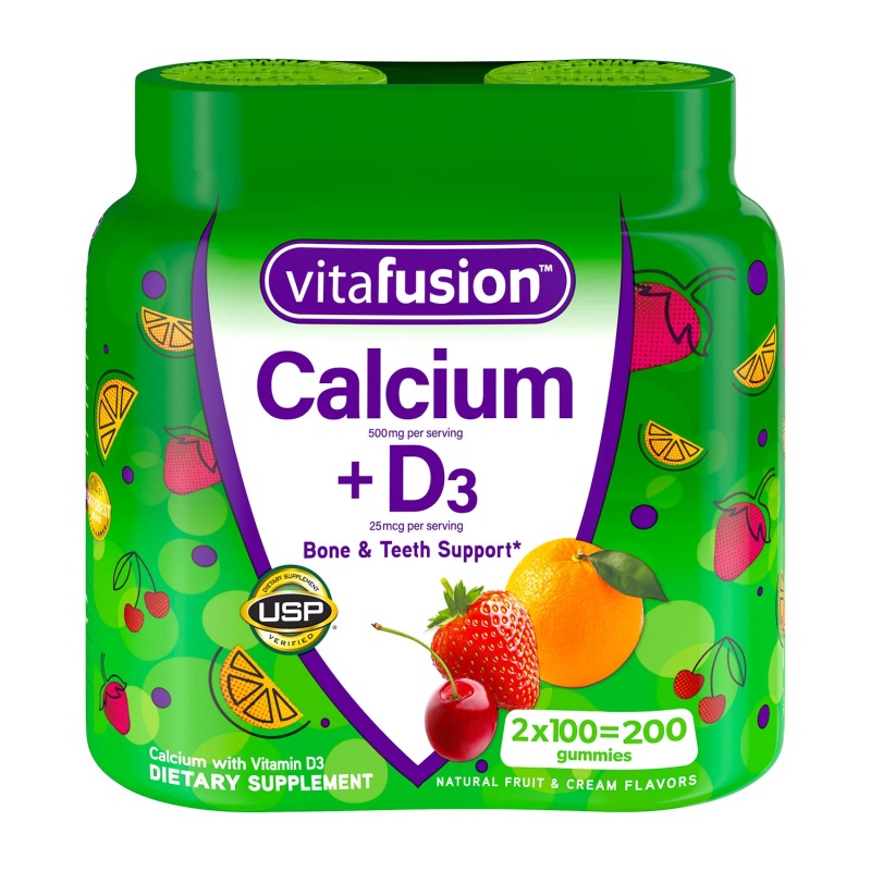 Vitafusion Calcium+D3 Gummy Adult Woman Man สหรัฐอเมริกา ต้นฉบับ ...