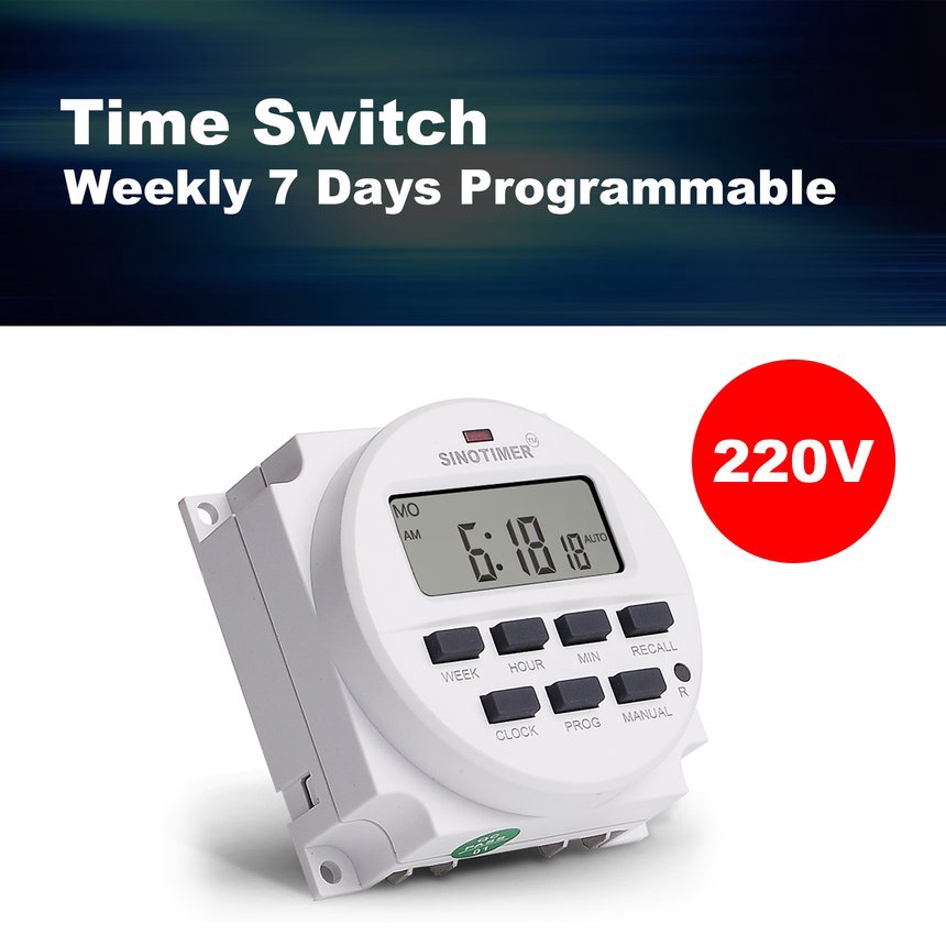 sinotimer 220 v weekly 7 days สวิตช์รีเลย์ตั้งเวลาดิจิตอล | Shopee Thailand