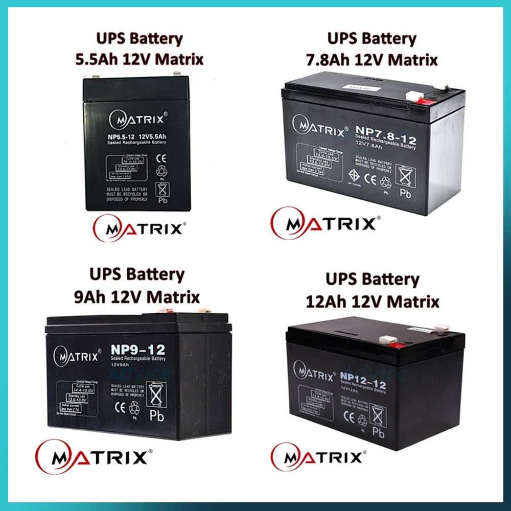 ⚡️แบตเตอรี่เครื่องสำรองไฟ⚡️ UPS Battery Matrix 5.5Ah /7.8Ah /9Ah /12Ah ...