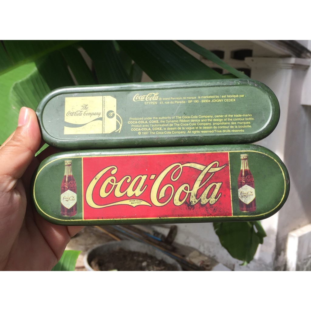 กล่องดินเสอ โบราณ Vintage Coca-Cola Pencil Case Box 7" ปี 1997 โคคา โค ...