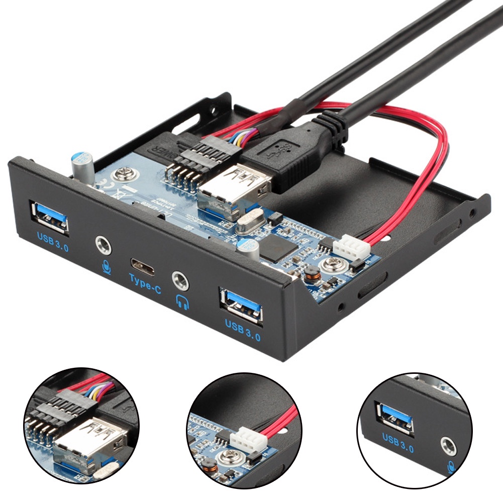 USB 3.1 5 Ports Front Panel Hub for Computer Case 3.5inch Panel Computer Expansion Board ...