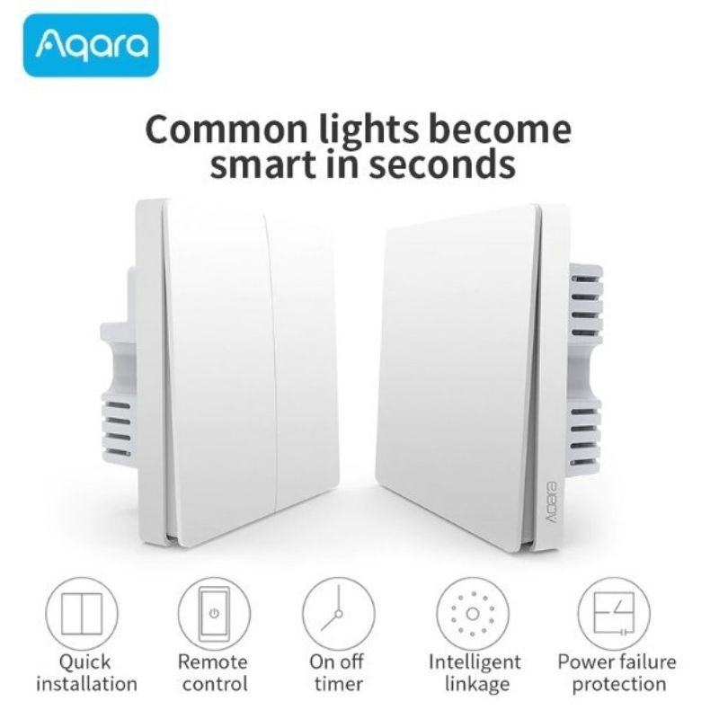 พร้อมส่ง Smart switch แบบ zigbee ไม่ต้องใช้สาย Neutral สองปุ่มกด ยี่ห้อ ...