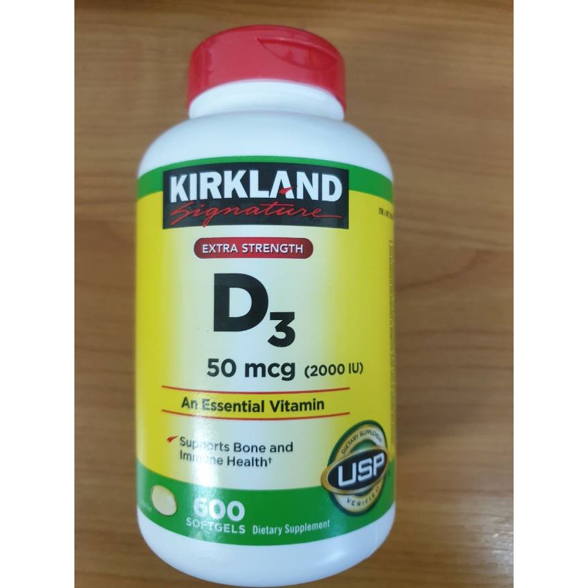 วิตามินดี 3 ยี่ห้อ Kirkland Signature Extra Strength D3 50 mcg., 600 ...