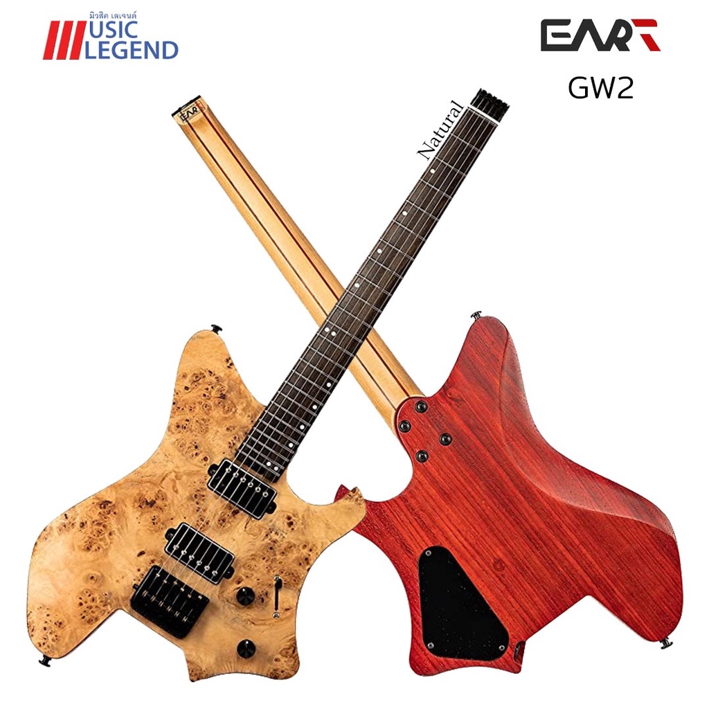 EART GW2 กีต้าร์ไฟฟ้า หัวตัด 24เฟรต Medium Jumbo, เฟรต สแตนเลส, Headless Fixed Bridge จัดส่งฟรี ...