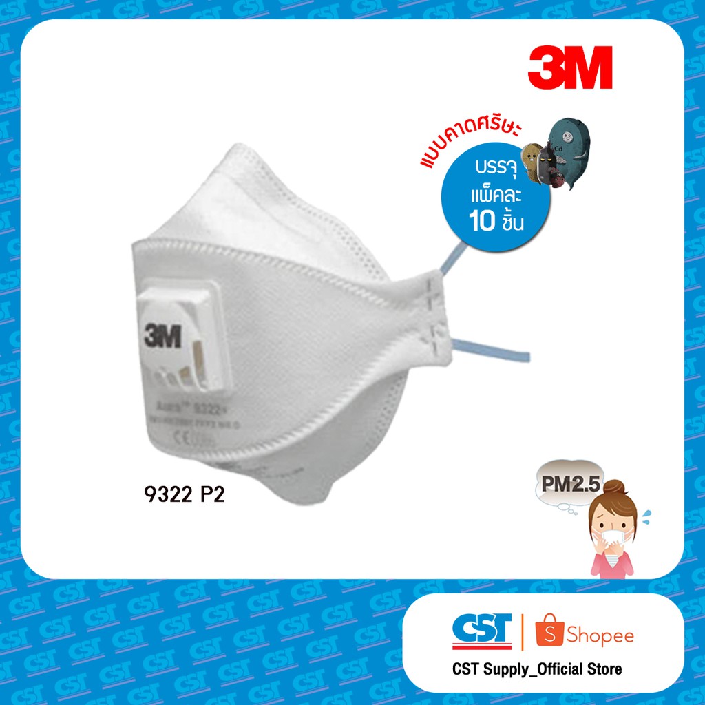 3M 9322 (P2) หน้ากากกันฝุ่น (ราคา/แพ็ค) | Shopee Thailand