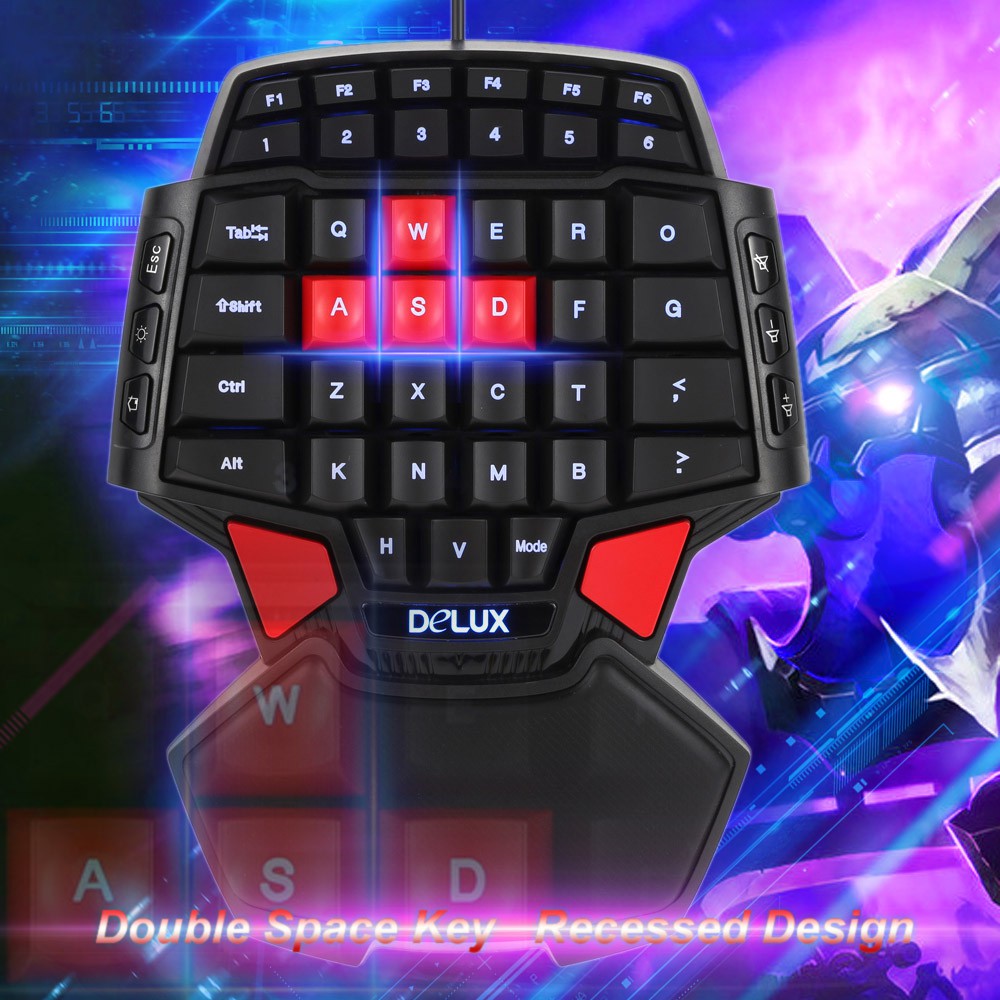delux t 9 47 - key แป้นพิมพ์เล่นเกมส์มืออาชีพมีสาย usb มีไฟ led ปรับได้ ...