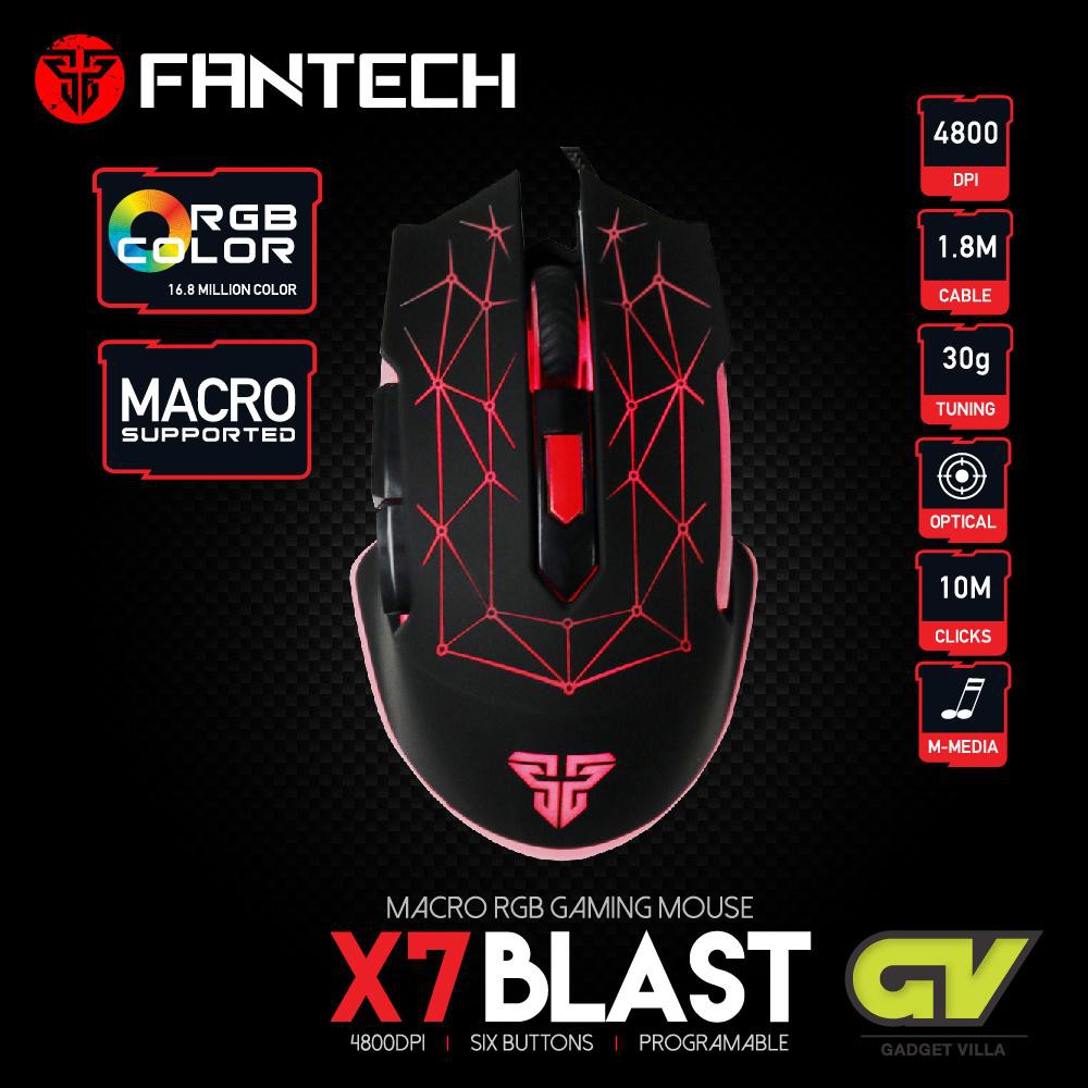 FANTECH X7 Blast Optical Macro Key RGB Gaming Mouse เมาส์เกมมิ่ง ออฟติ ...