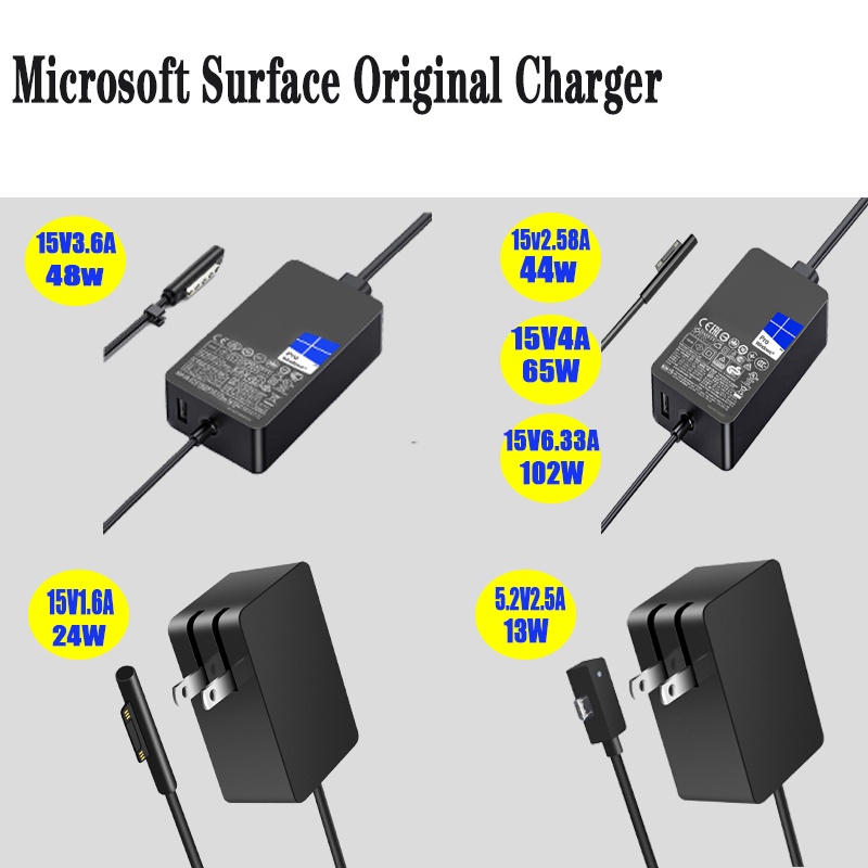 Microsoft Surface Power Charger สําหรับ Surface 3 Surface Pro1 Pro2 ...