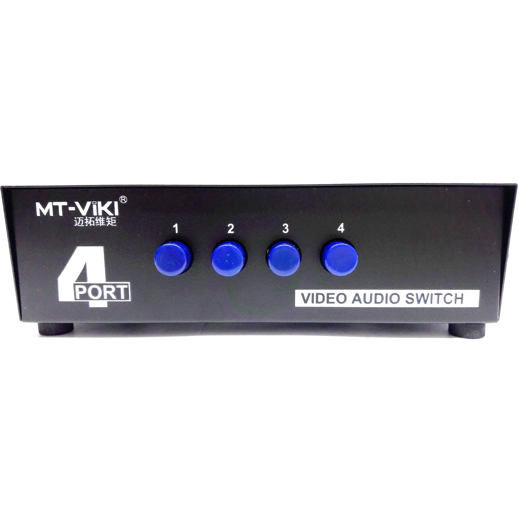 MTVikI 4 Ports AV Switcher Manual RCA Video Audio Switch for DVD HDTV ...
