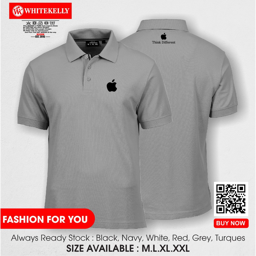 เสื้อโปโลคอปกพรีเมี่ยม Apple Think Different - KHARMEN | Shopee Thailand