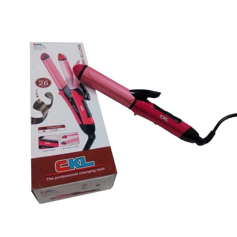 CKL เครื่องหนีบและม้วนผม รุ่น ckl 737 - สีชมพู | Shopee Thailand