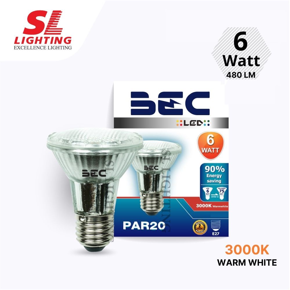 SL LIGHTING หลอดไฟ PAR20 ขั้วE27 หลอดไฟ มี 2 แสงวอร์มหรือแสงเหลือง(3000K) และ แสงเดย์หรือแสงขาว ...