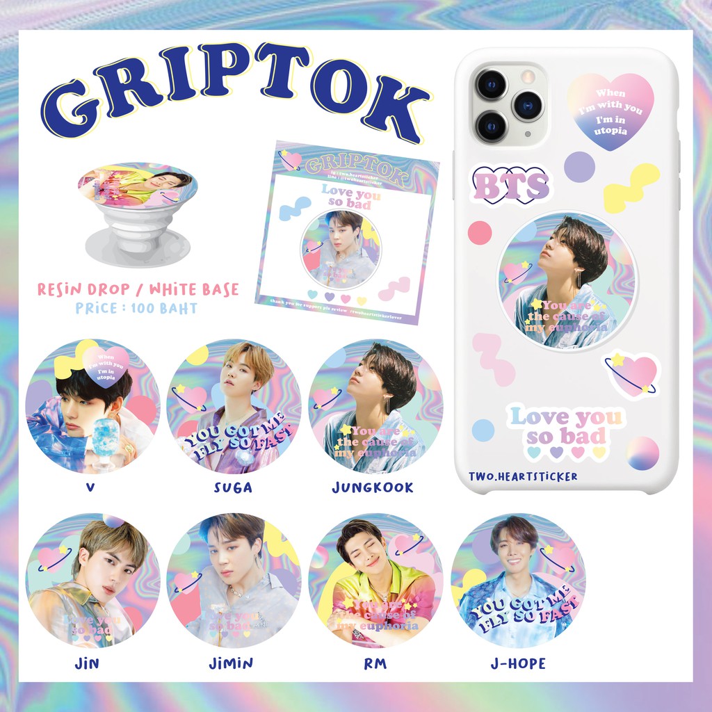 GRIPTOK BTS ☁️ (Euphoria Col.) กริปต๊อก ที่ติดหลังมือถือ | Shopee Thailand