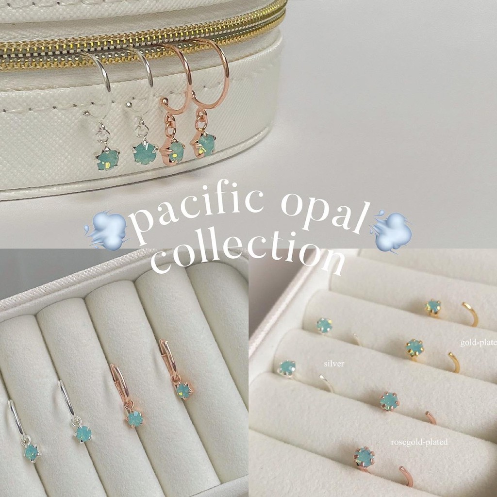 SissyJewelry // ต่างหูเงินแท้ พลอย Swarovski สี Pacific opal Collection ...