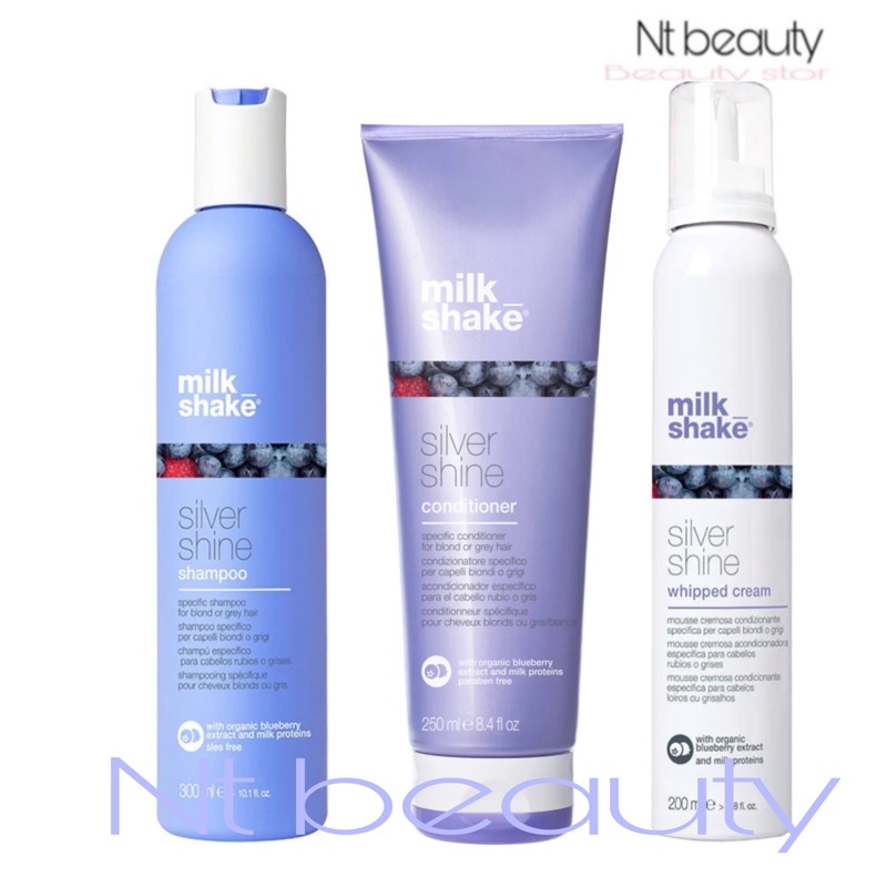 แท้ 100% Milk Shake Silver Shine Shampoo Conditioner แชมพู milkshake ...