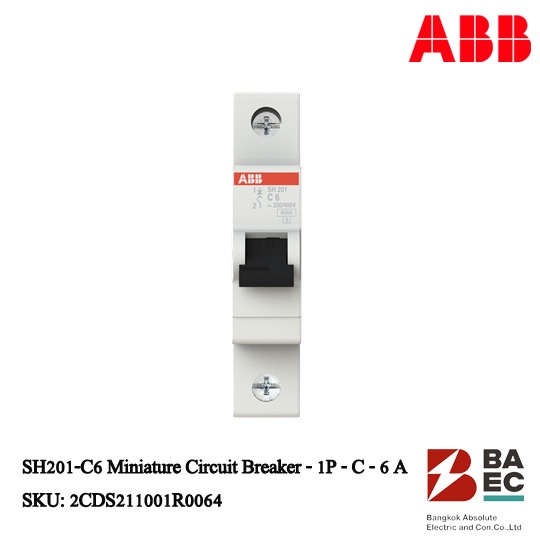 ABB SH201-C6 เซอร์กิตเบรกเกอร์ 6 Amp 1P 6KA | Shopee Thailand