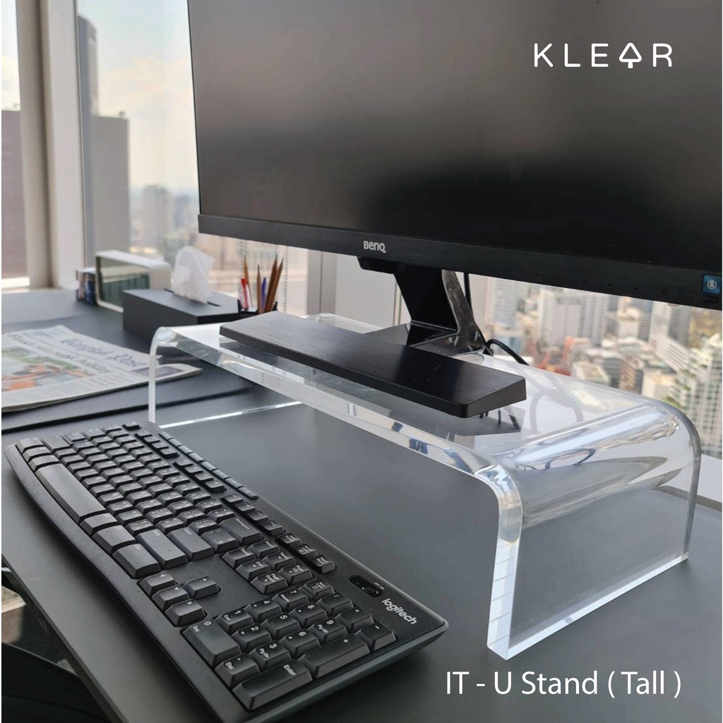 KlearObject U Stand IT Size 50x21x8 cm.ชั้นวางคอมพิวเตอร์ วางอุปกรณ์ไอที วางอะคริลิค วางจอคอม ...
