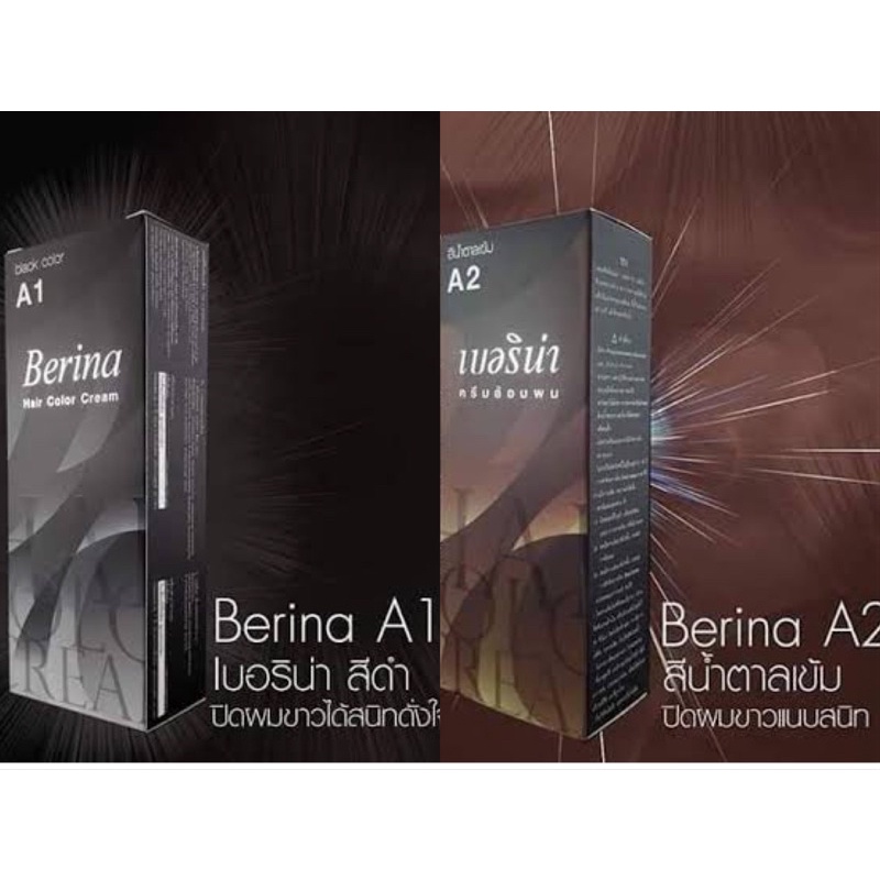 🎉 Berina น้ำยาย้อมผมเบอริน่า สีปิดผมขาว สีดำ A1- น้ำตาลเข้ม A2 | Shopee ...