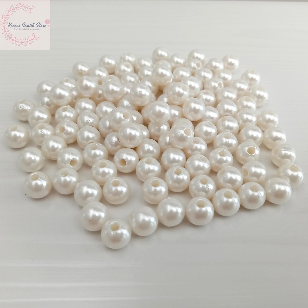 ลูกปัด PUTIH / Pearl Motes / ลูกปัดมุก 8 มม. สี - สีขาวงาช้าง | Shopee ...