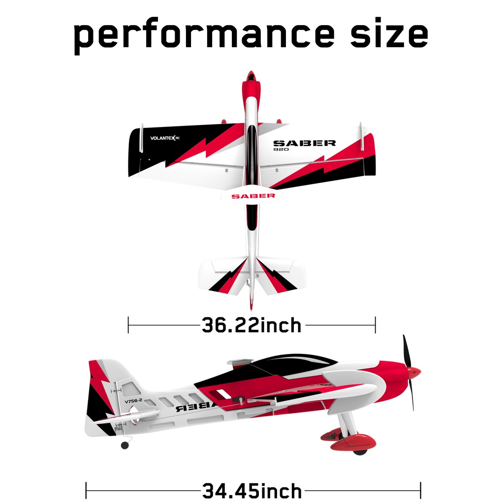 VOLANTEXRC RC Airplane Saber 900 4CH EPO 920mm Wingspan 3D Aerobatic ...