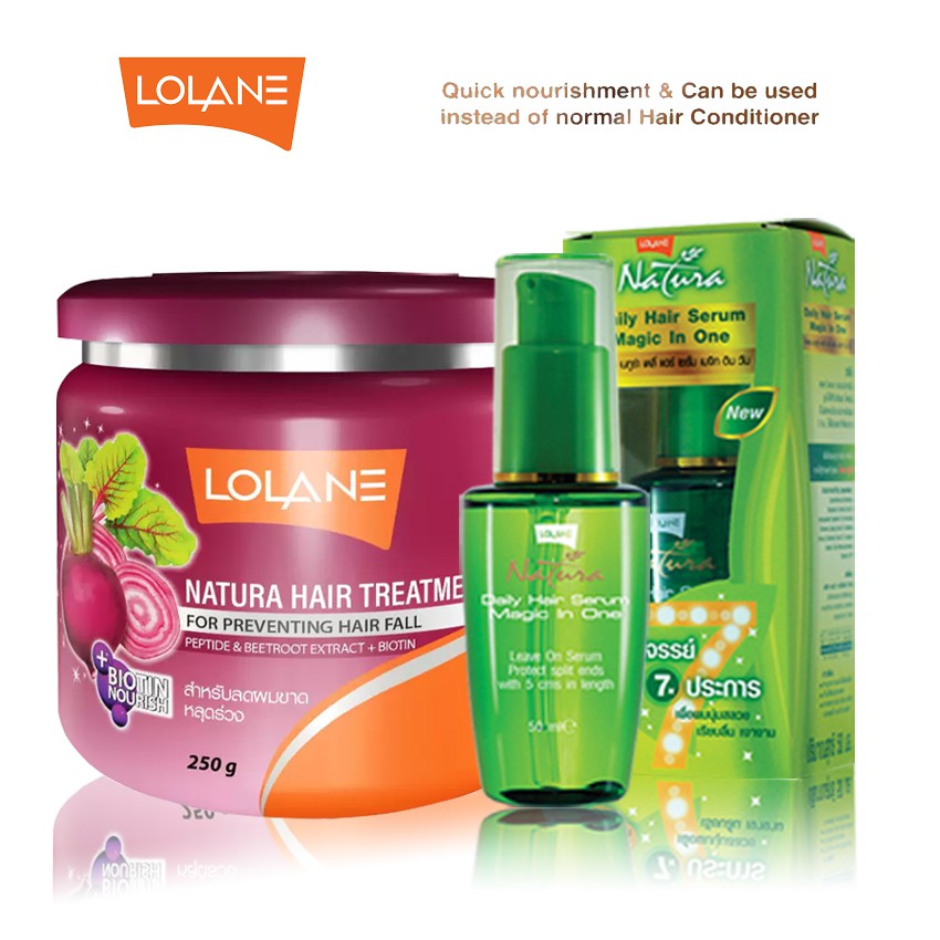 Lolane Nature Serum Green 50g & Lolane Natura Hair Treatment 250g ...