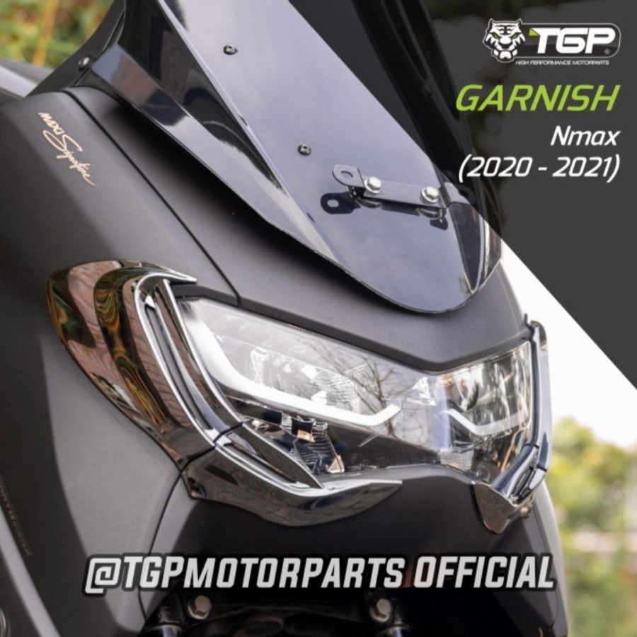 NEW NMAX 2020 2021 BLACK CHROME คิ้วไฟหน้าการ์นิช | Shopee Thailand