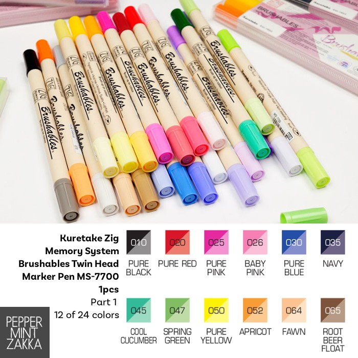 [Part 1] Kuretake Zig ปากกามาร์กเกอร์ ระบบความจํา แบบสองหัว MS-7700 1 ชิ้น | Shopee Thailand
