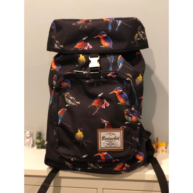 Bodachel กระเป๋าเป้ ลายนก สีดำ มือ2 สภาพดี พร้อมส่ง | Shopee Thailand
