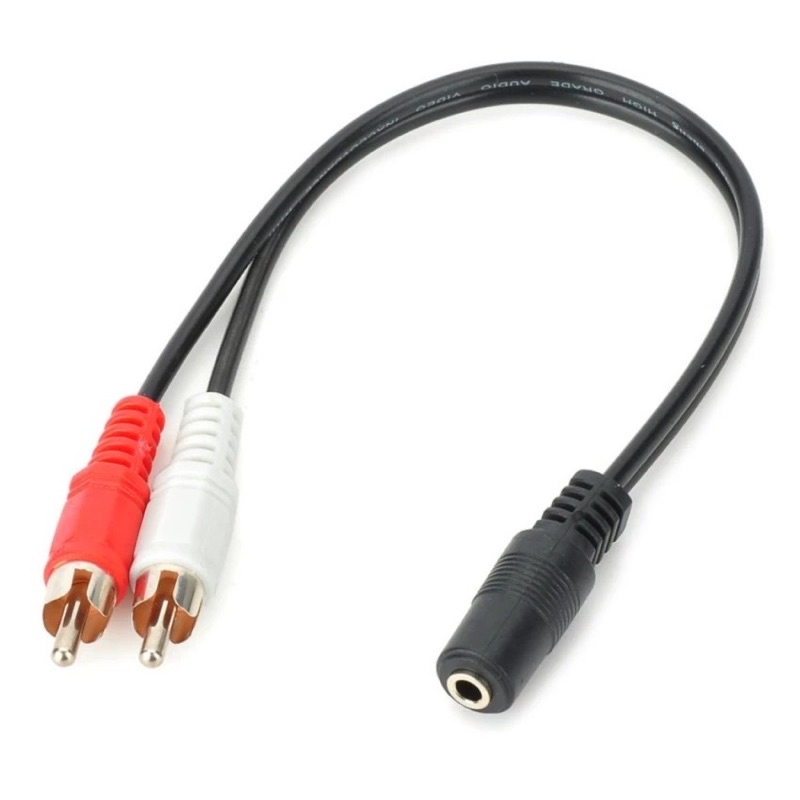 3.5Mm Stereo Audio Female Jack To 2 Rca Male Socket To Headphone Cable ...