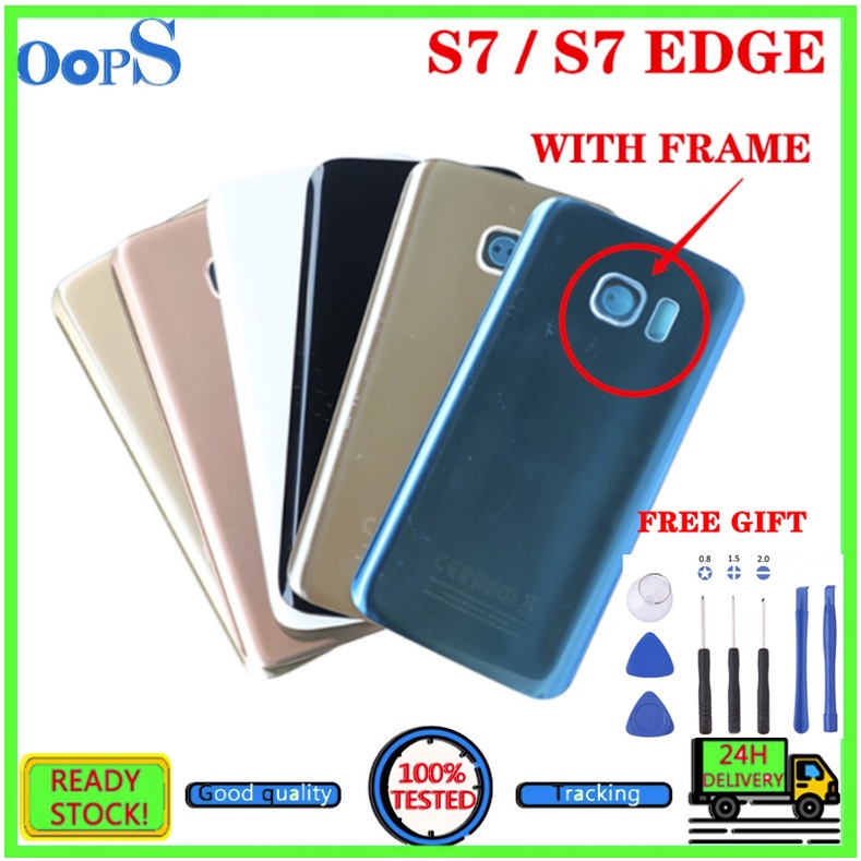 เคสแบตเตอรี่ด้านหลัง พร้อมกรอบเลนส์กล้อง และกาว สําหรับ Samsung Galaxy S7 Edge S7 S7Edge ...