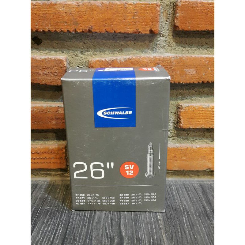 ยางในจักรยานเสือภูเขา ล้อ 26" SCHWALBE 26x1.75 SV12 | Shopee Thailand