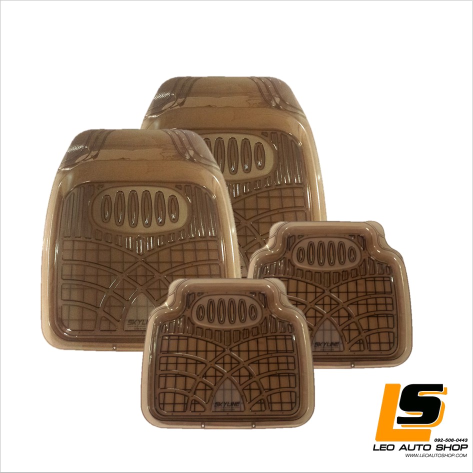 LEOMAX ชุด 4 ชิ้น ถาด PVC SKYLINE STD ดำใส หน้า 2 หลัง 2 | Shopee Thailand