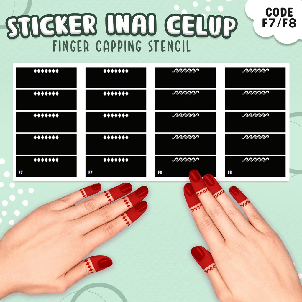 (20 กระปุก) สติกเกอร์ INAI CELUP / STICKER INAI JARI / FINGER HENNA ...