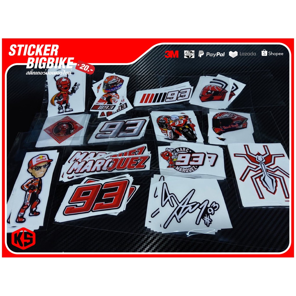 สติ๊กเกอร์ #93 Marc Marquez (3M) สติ๊กเอร์บิ๊กไบค์ สติ๊กเกอร์มอไซค์ ...