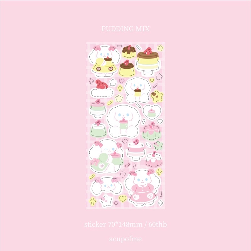 pudding mix sticker สติกเกอร์ไดคัท | Shopee Thailand