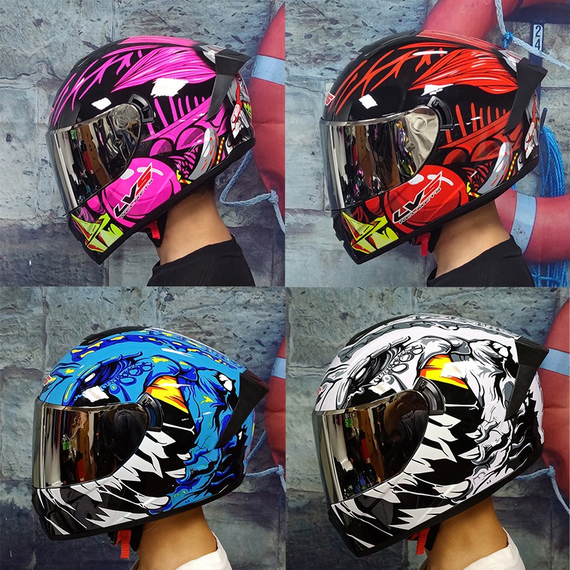 Men and women motorcycle helmet racing helmet full face helmet | Shopee ...