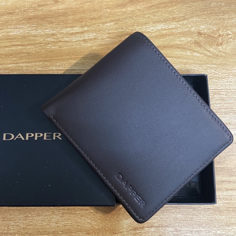 Dapper กระเป๋าสตางค์หนังแท้ Genuine Leather Billfold Wallet สีน้ำตาล ...