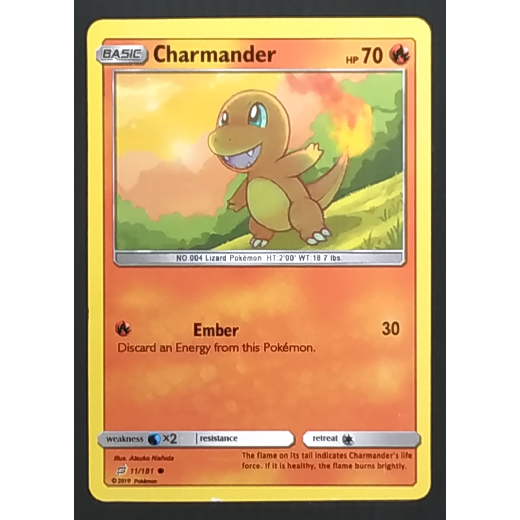 Charmander Basic 11/181 ฮิโตคาเงะ Pokemon Card Gold Flash Light (Matte ...