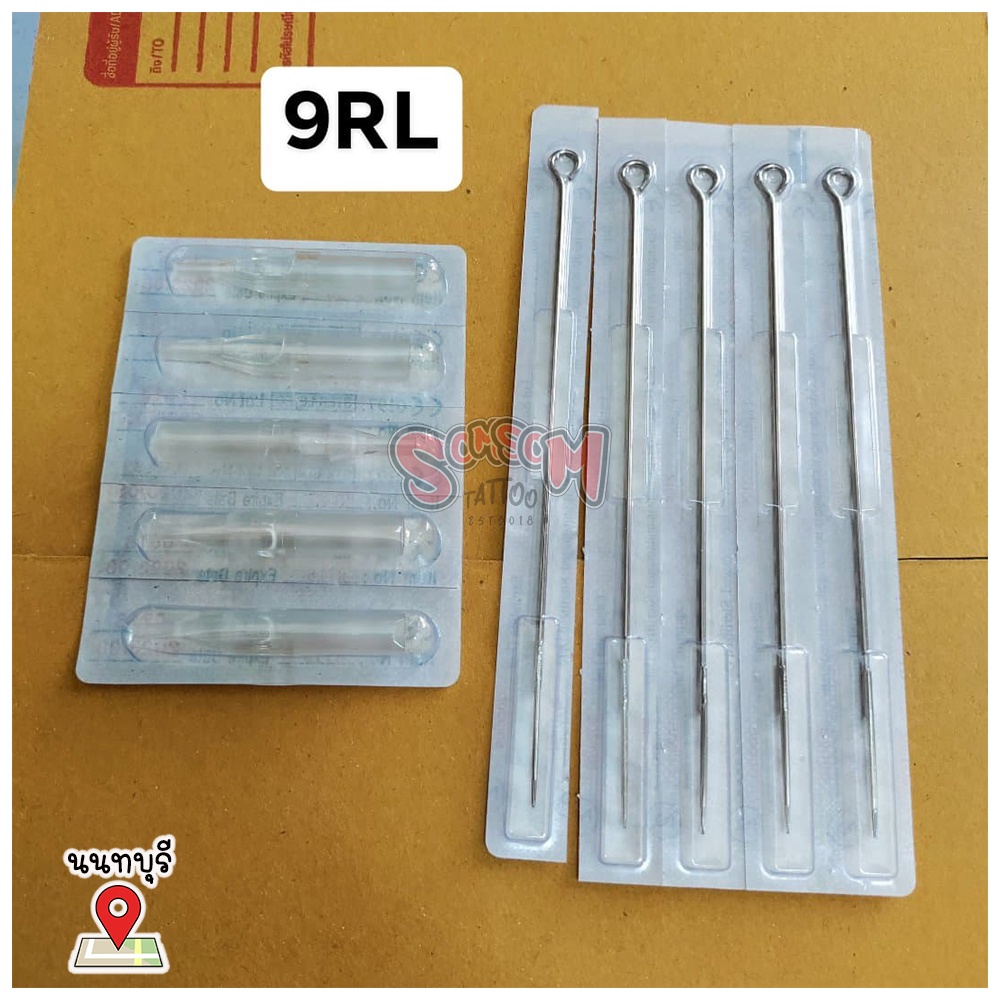 อุปกรณ์สักเดินเส้น 9RL / 5เล่ม + ปลายพลาสติก5ชิ้น | Shopee Thailand