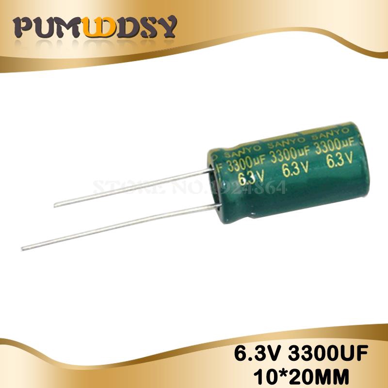 อุปกรณ์อลูมิเนียม Electrolytic Capacitor 3300 uF 6.3 V 10 x 20 มม. 10 ...