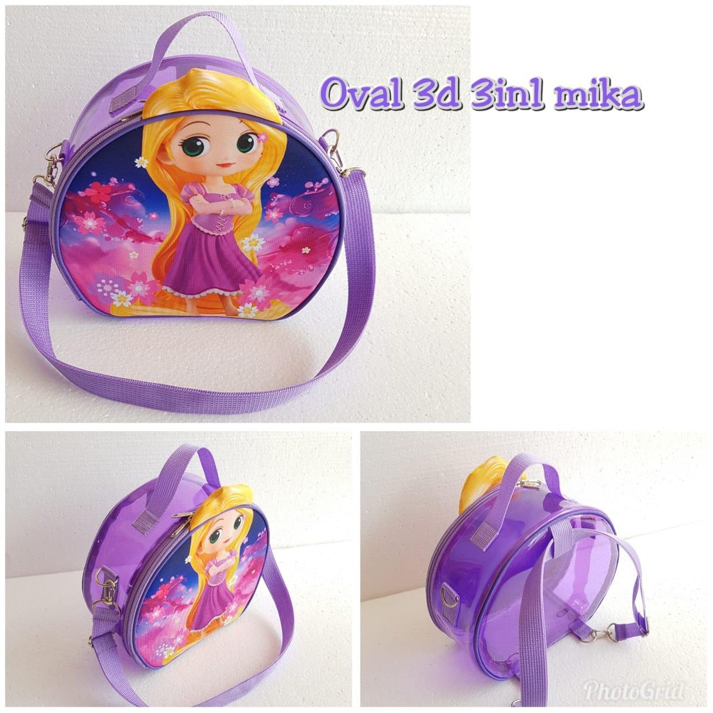 3d Mika 3in1 Oval BAG for Girls / 3D CHARACTER BAG / KINDERGARTEN ...