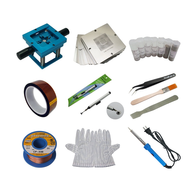 Blue BGA reballing kit 90*90mm BGA reballing station with hand shank ...