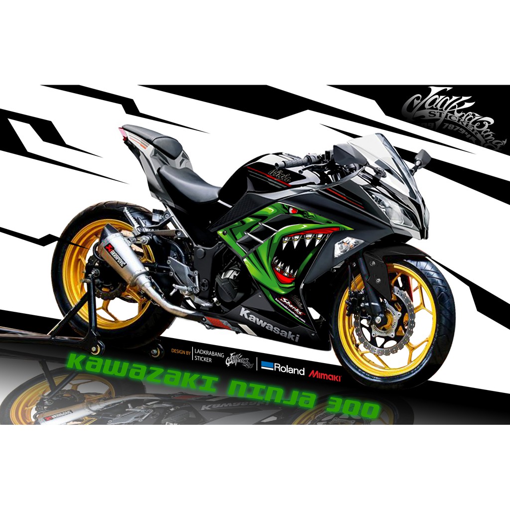 ลายฉลาม ติดรถ KAWASAKI NINJA250/300 | Shopee Thailand