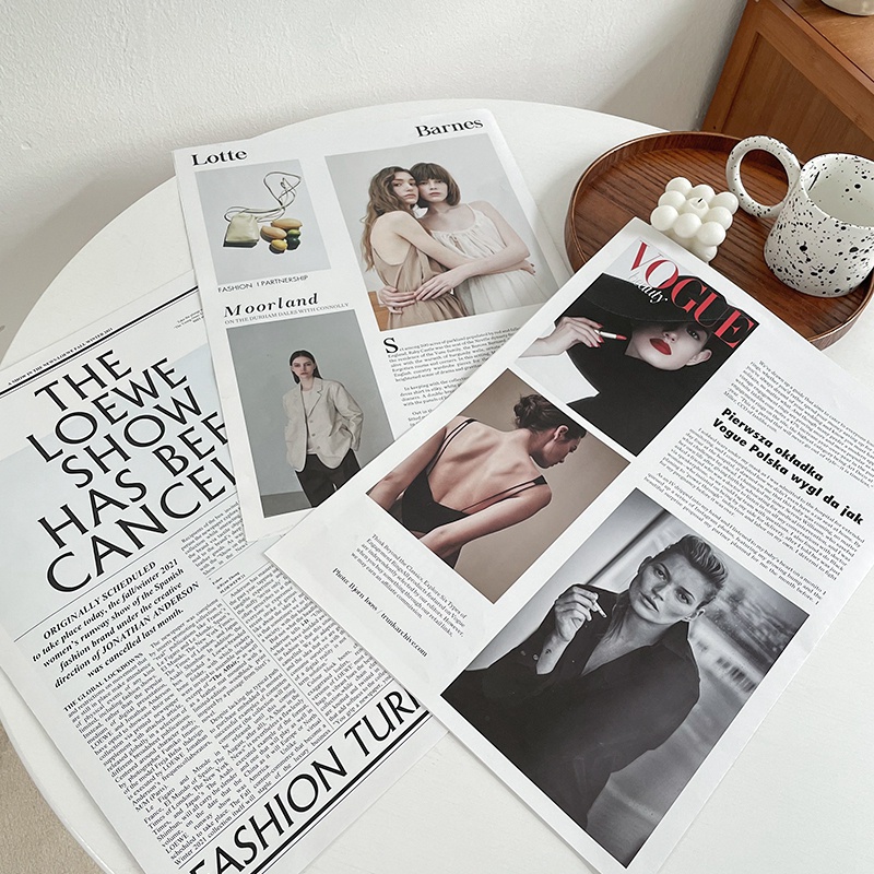 English Simulation Newspaper Fashion Photography Props Pictorial ...